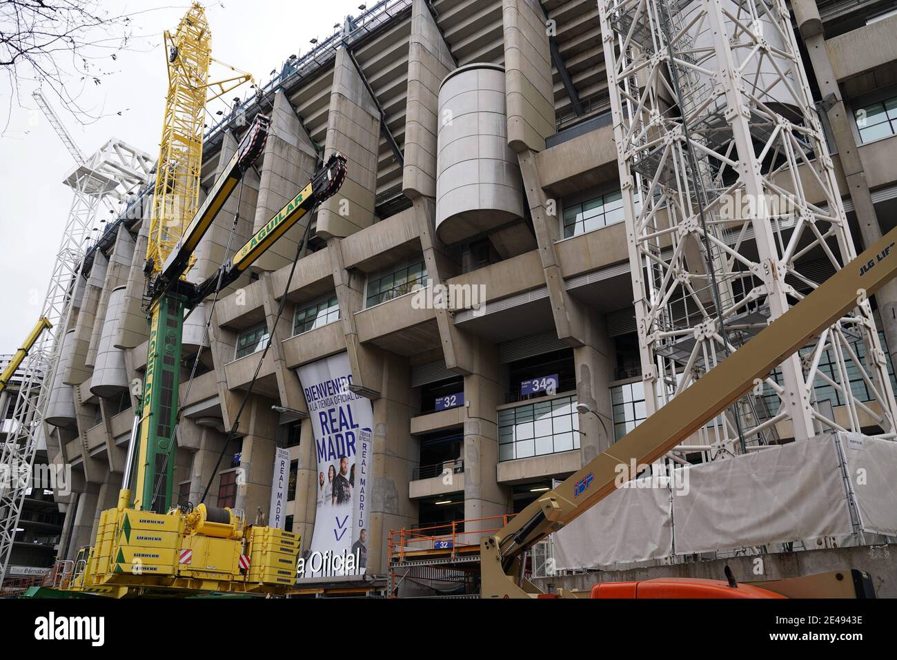 A view of the stadium during its renovation. The new Bernabeu Stadium ...