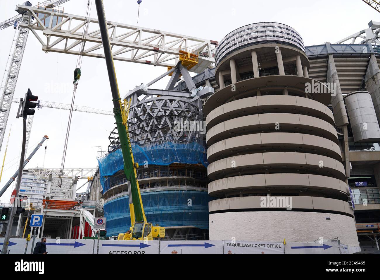 A view of the stadium during its renovation. The new Bernabeu Stadium ...