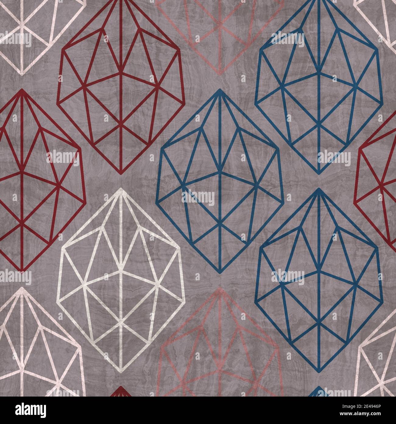 Seamless red white and blue textured retro pattern Stock Photo - Alamy