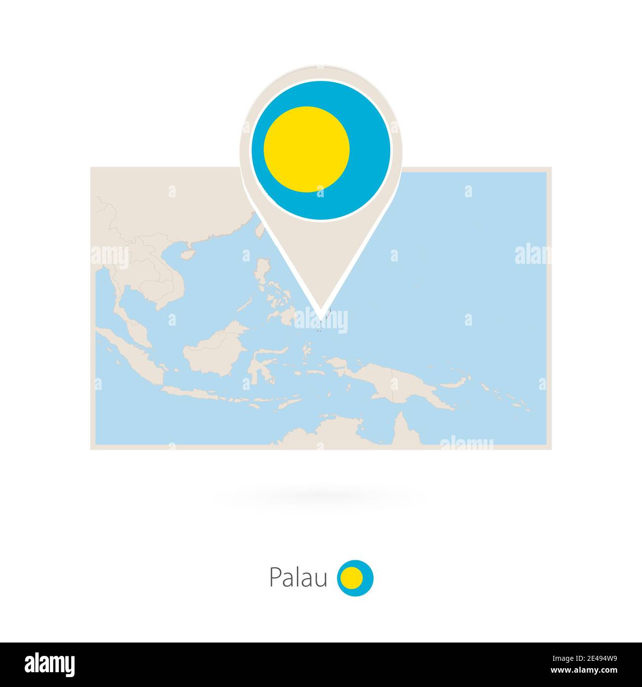 Rectangular map of Palau with pin icon of Palau Stock Vector Image & Art - Alamy