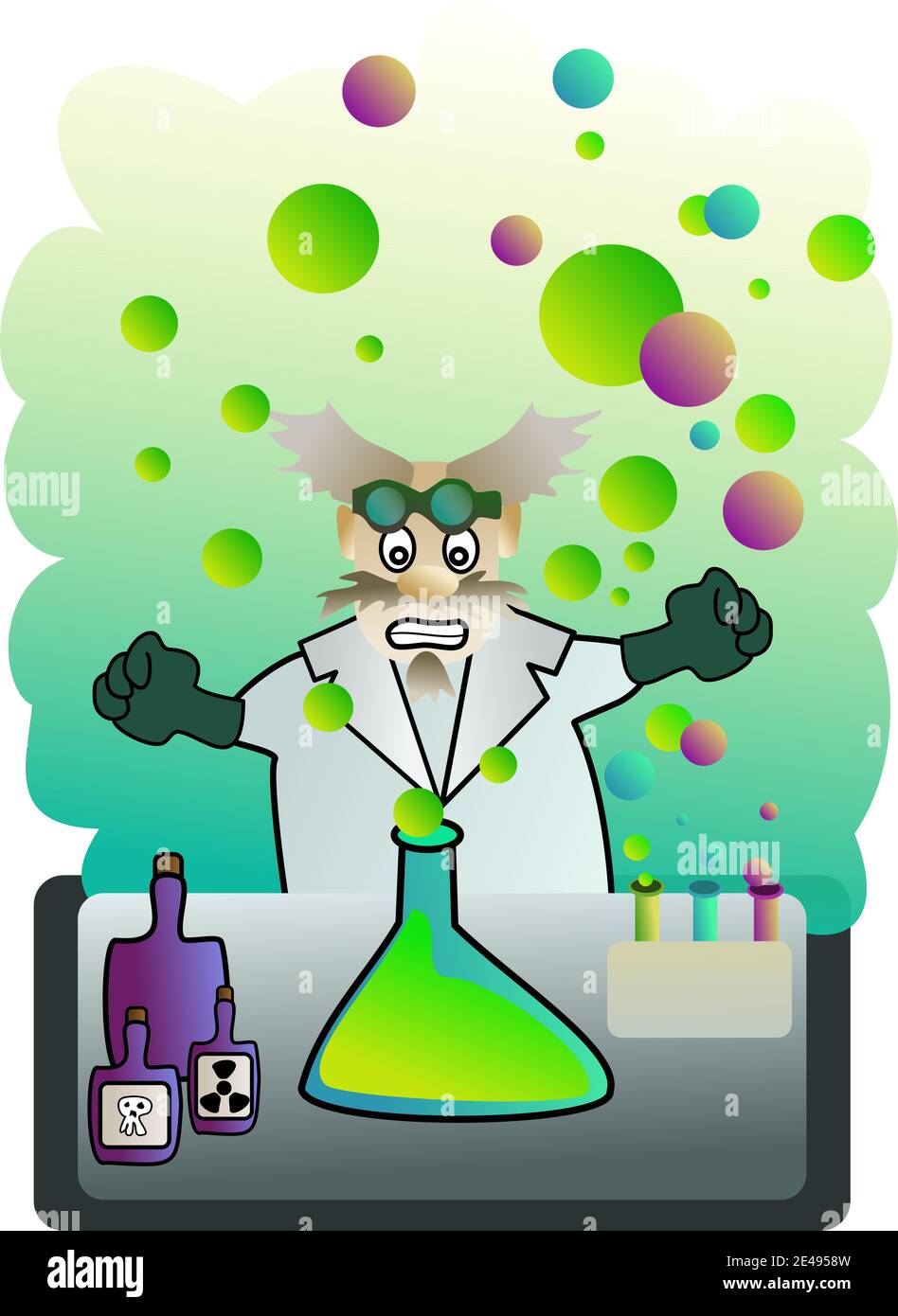 Image of mad scientist working Stock Photo - Alamy