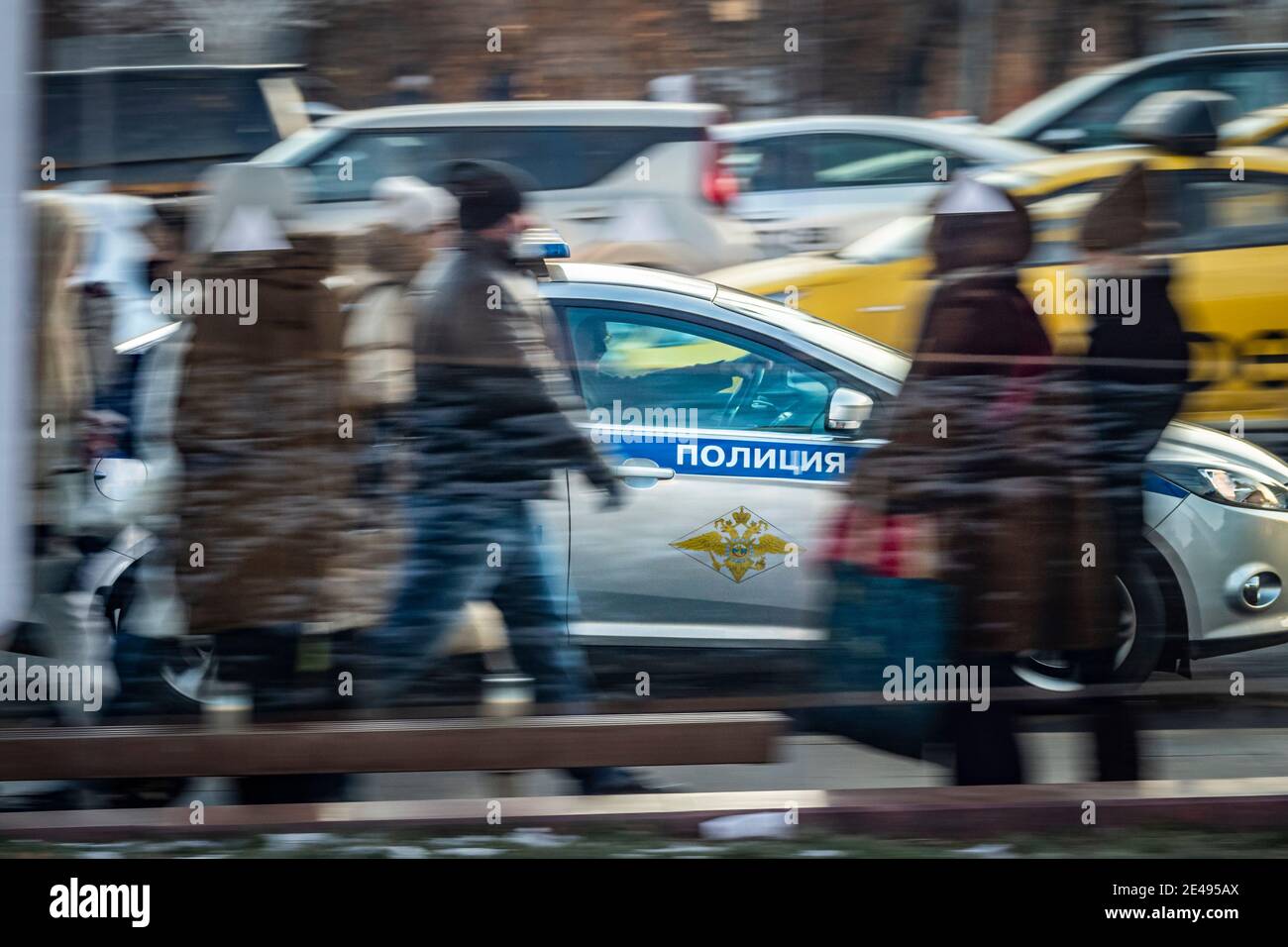 Russia, Moscow. Russian police car Stock Photo - Alamy