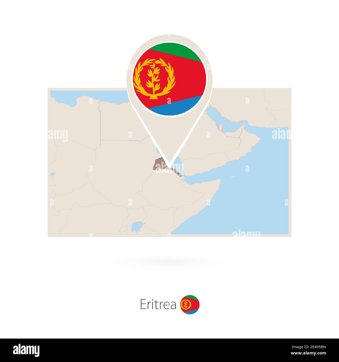 Rectangular map of Eritrea with pin icon of Eritrea Stock Vector Image & Art - Alamy