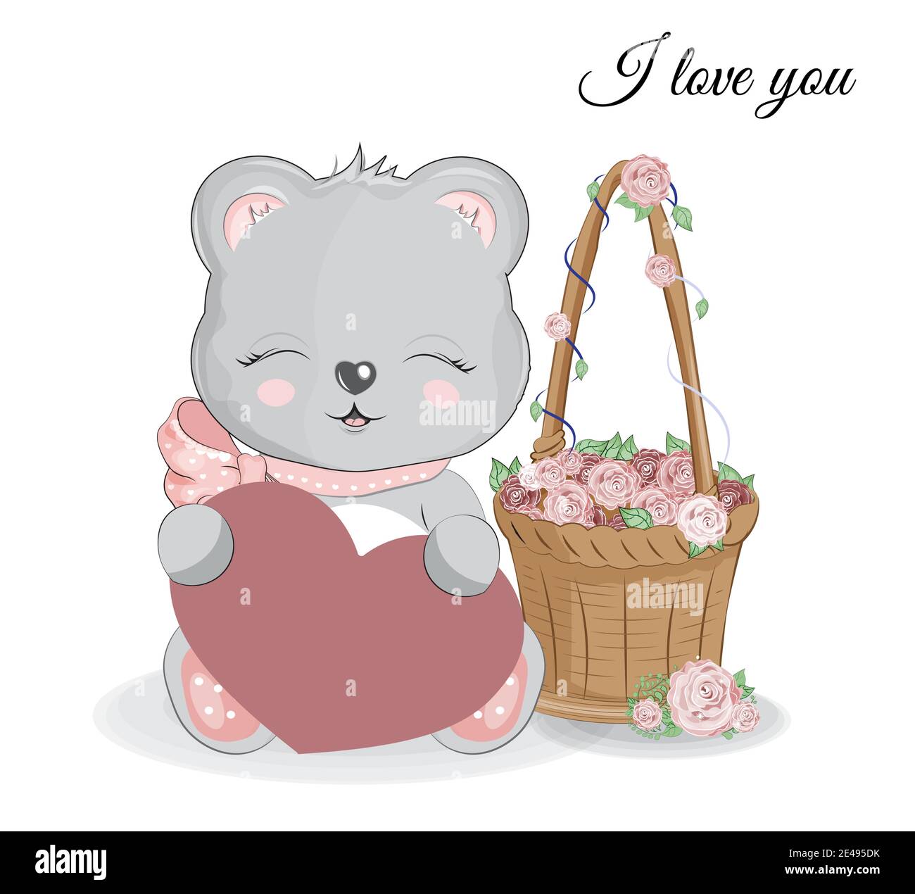 Teddy Bears With Roses Drawings