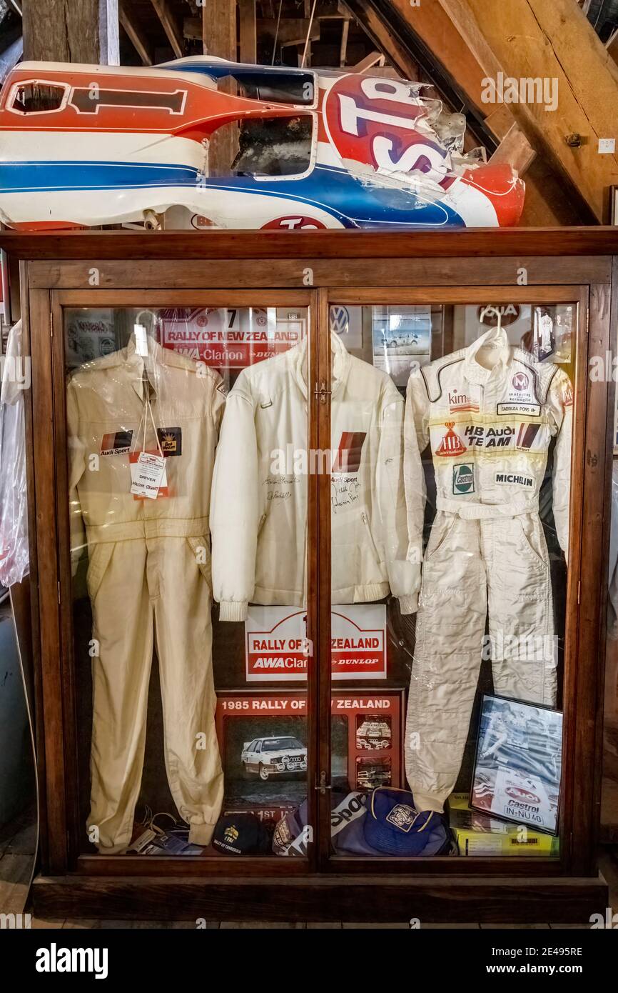 Racing suits on display at the Oamaru Auto Collection, Oamaru, New ...