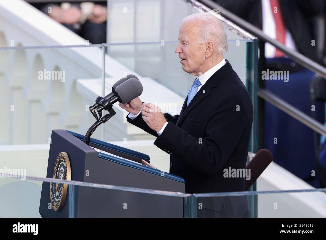 Washington, USA. 20th Jan, 2021. President Joe Biden delivers a speech ...