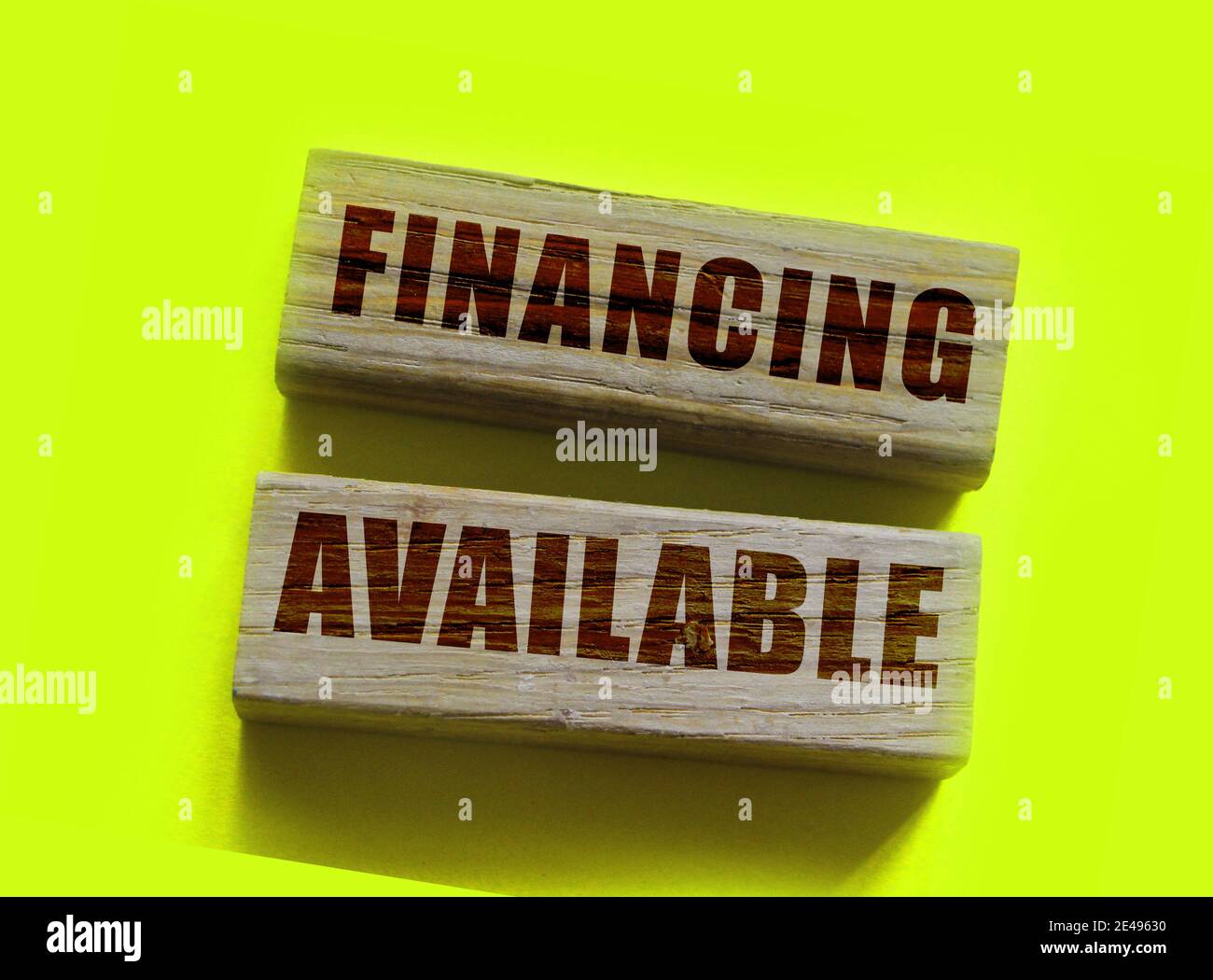 Financing available words on wooden blocks. Business sponsorship ...