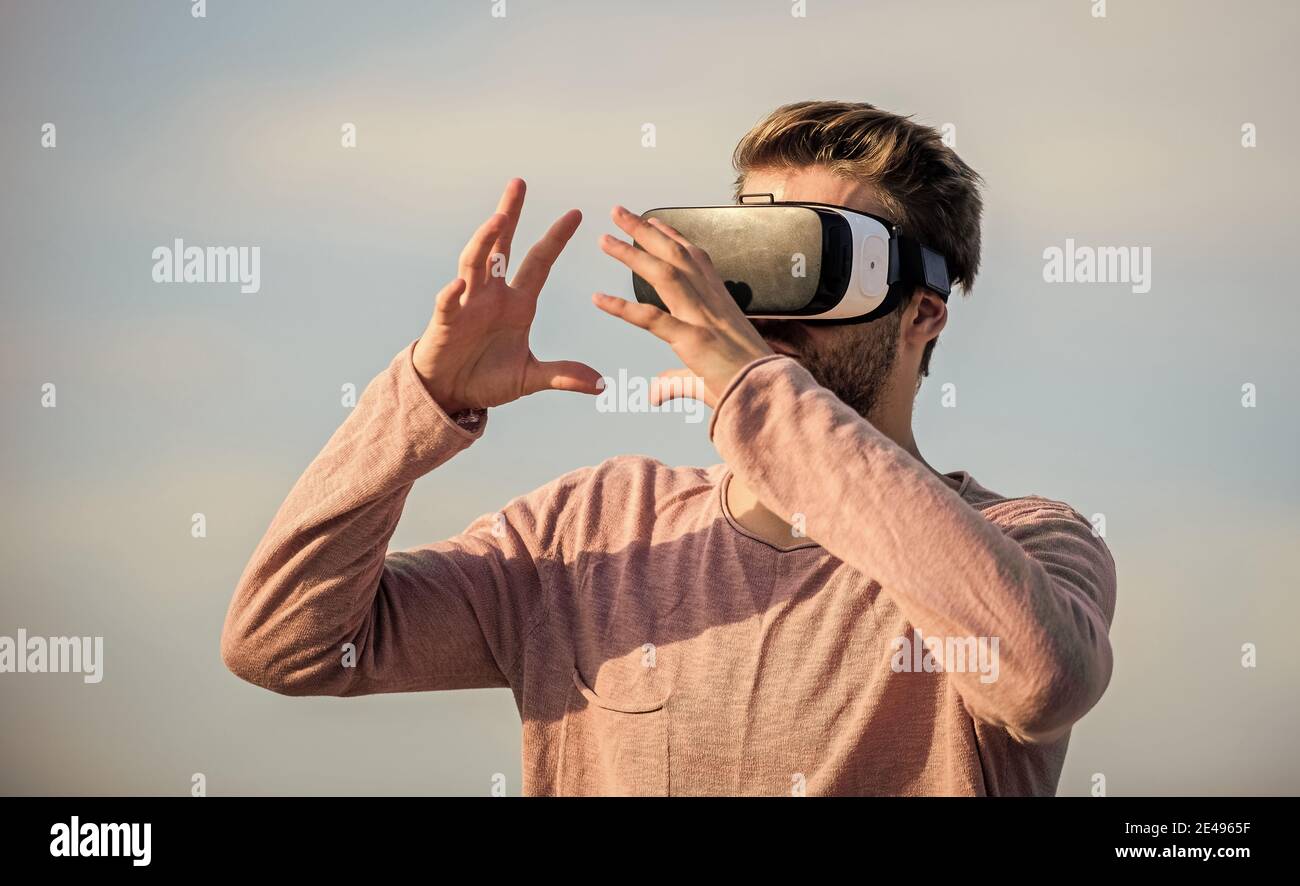 VR communication. Exciting impressions. Gaming and entertainment ...