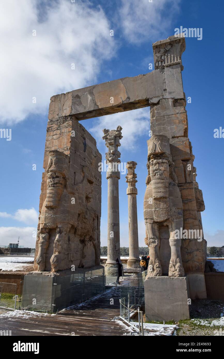 Iran, Persepolis archeological site. Ruins of Persepolis Stock Photo ...
