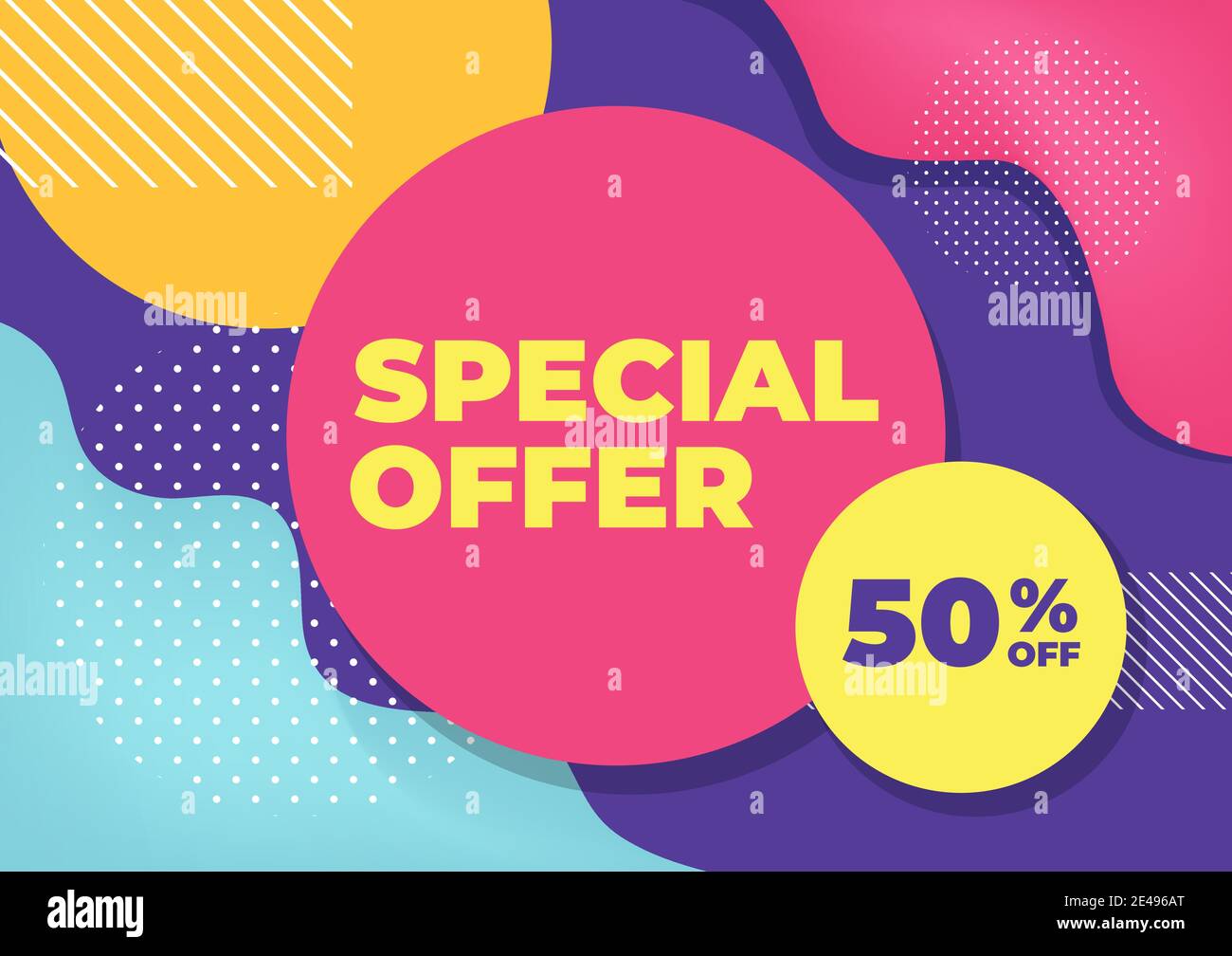 Special offer with colorful geometric shapes banner Stock Vector Image ...