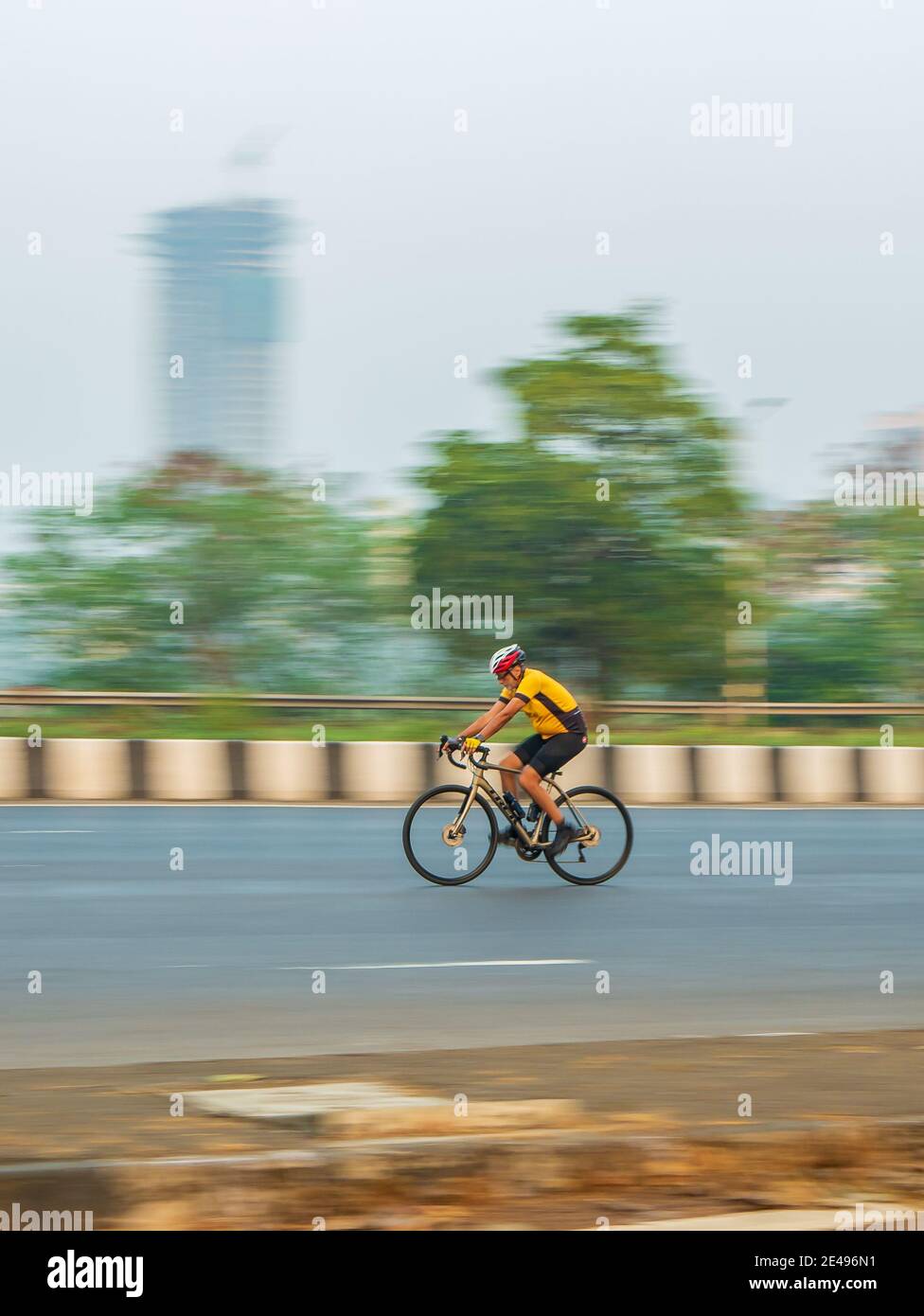 Indian man riding cycle in hi-res stock photography and images - Alamy