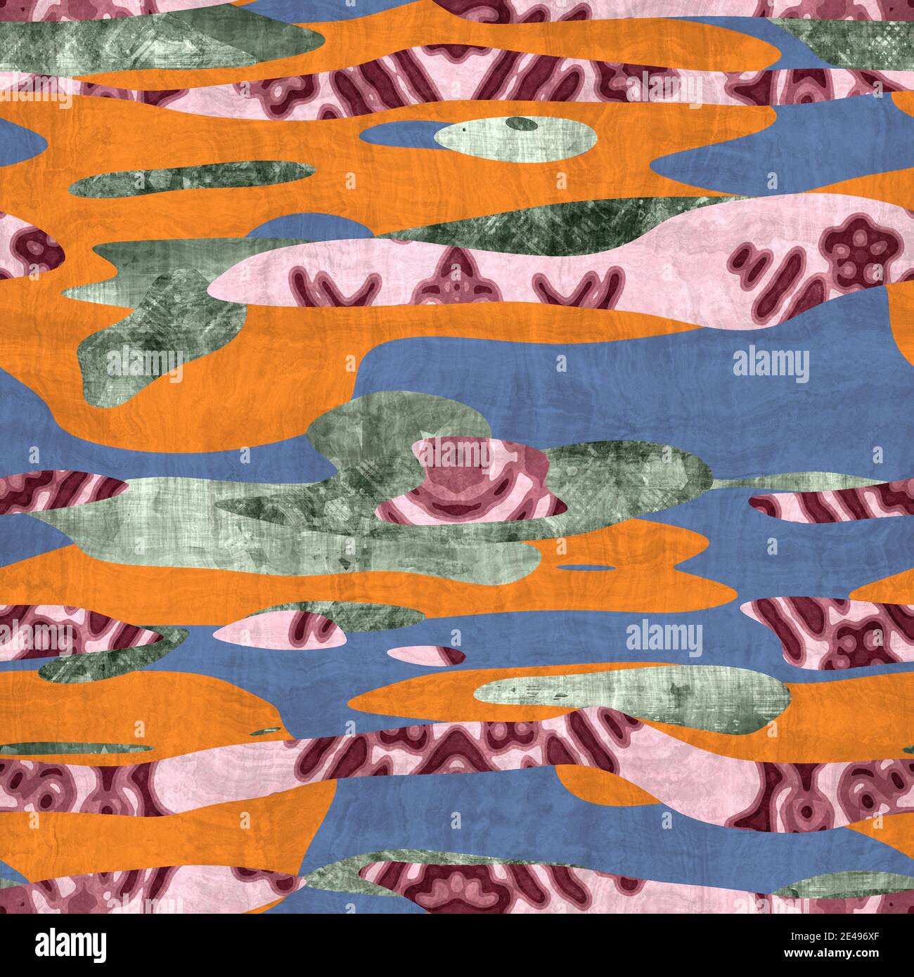 Seamless collage in camo shapes vivid montage Stock Photo - Alamy