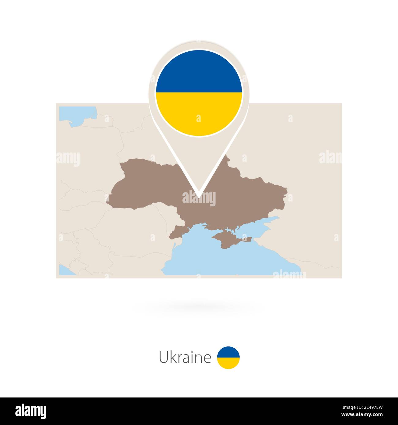 Rectangular map of Ukraine with pin icon of Ukraine Stock Vector Image ...