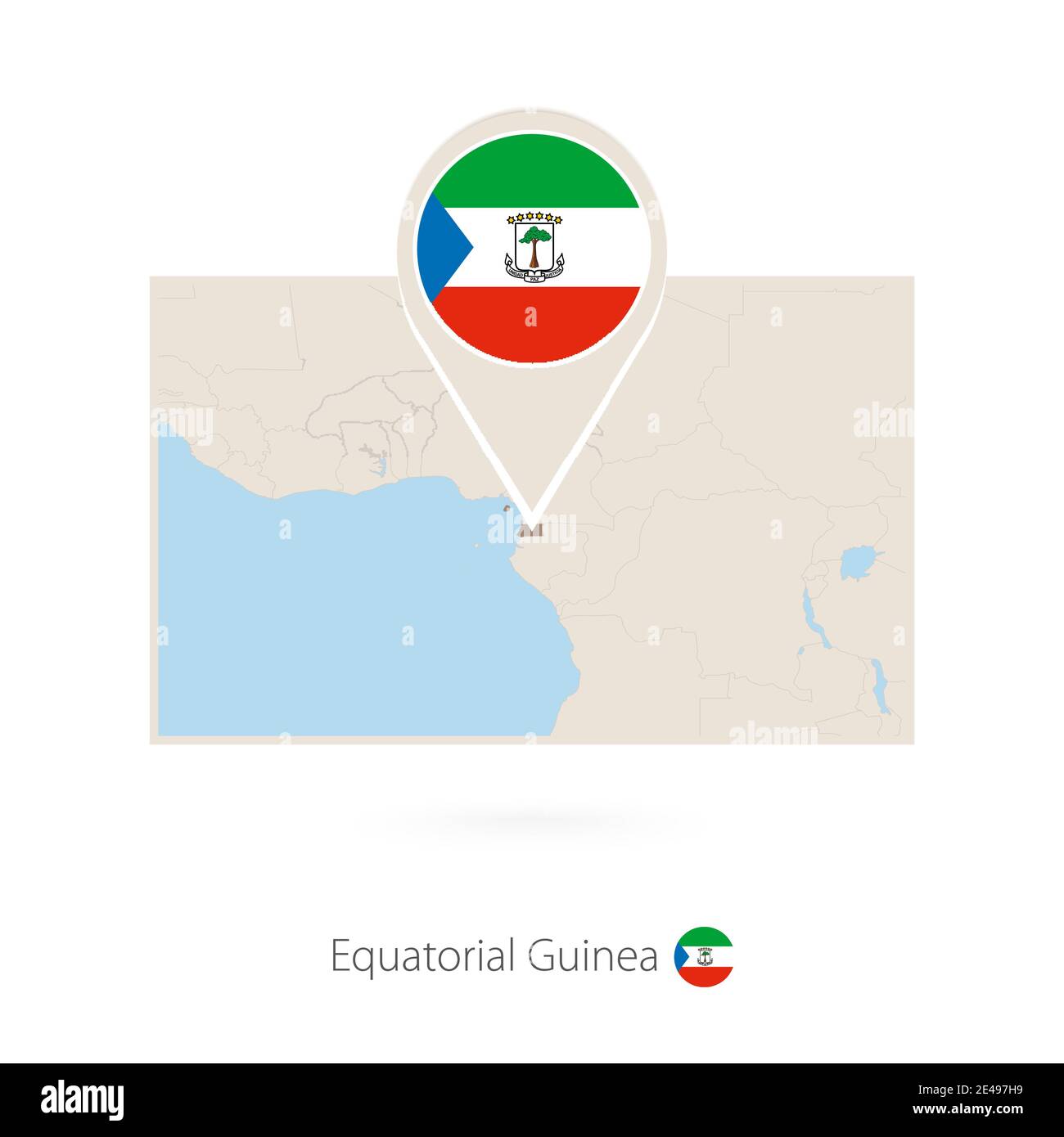 Rectangular map of Equatorial Guinea with pin icon of Equatorial Guinea ... Rectangular map of Equatorial Guinea with pin icon of Equatorial Guinea ...