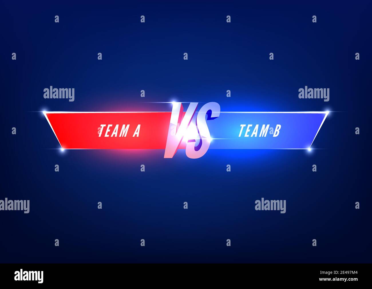 Versus screen template. Vs battle headline, conflict duel between Red ...