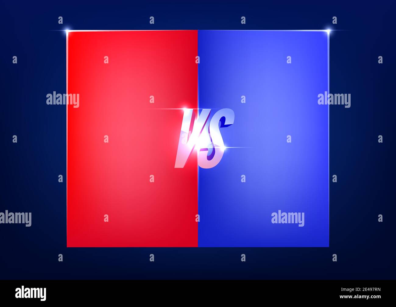 Versus red and blue screen. Fight backgrounds against each other Stock ...