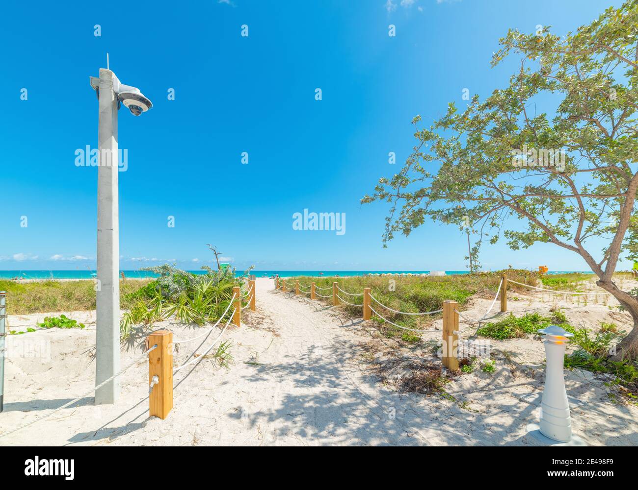 Path to the beach in South Beach. Miami Beach, USA Stock Photo - Alamy