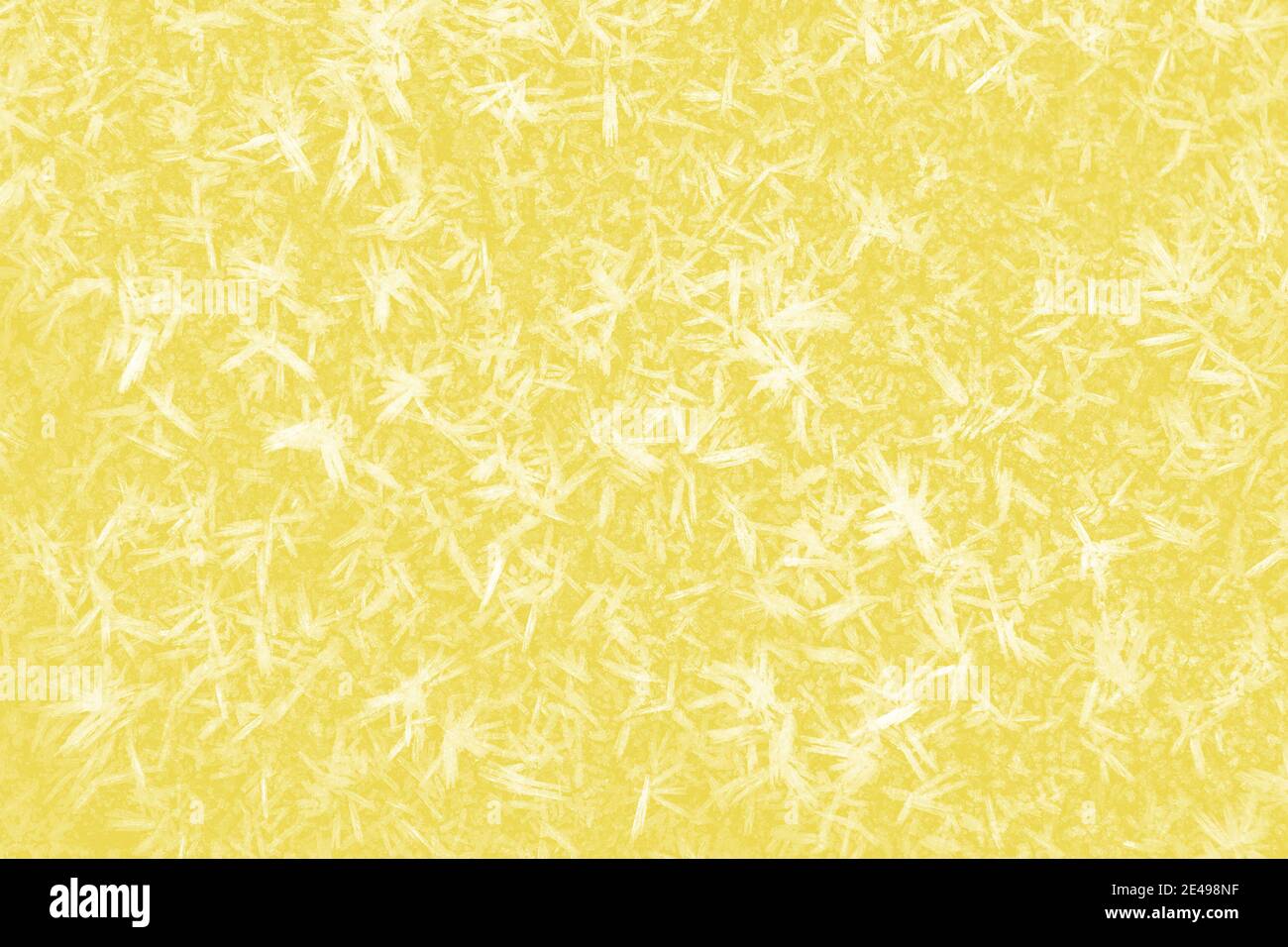 Snow crystals tinted in illuminating yellow color of the year 2021 ...