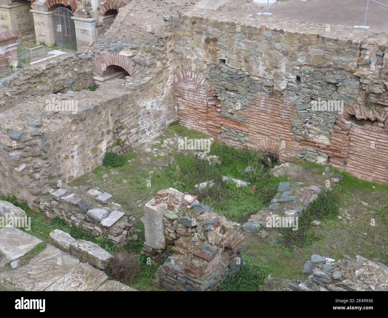 Ancient Roman Byzantine forum with arcade in Thessaloniki, Greece Stock ...