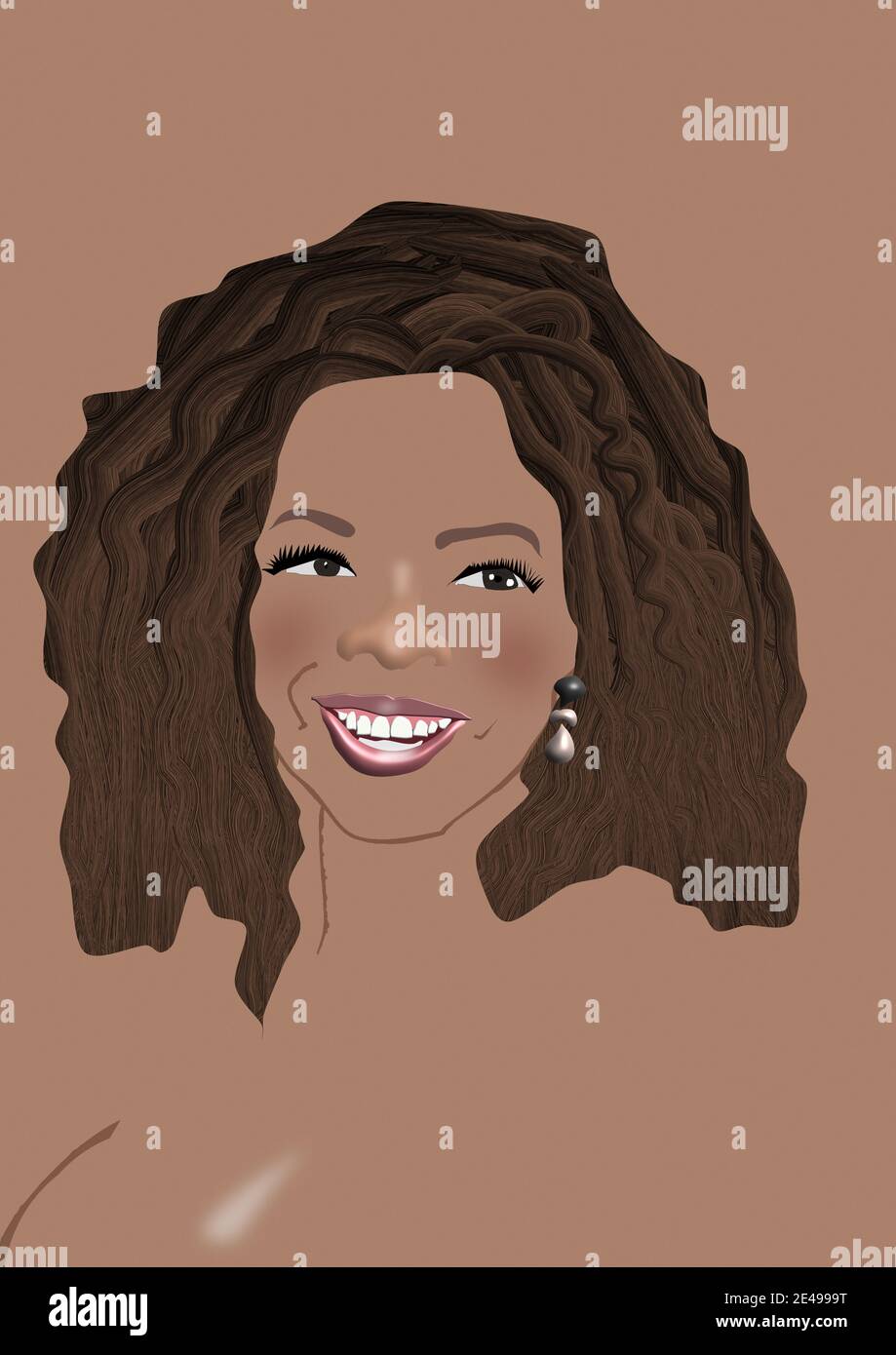 Oprah Winfrey portrait illustration Stock Photo - Alamy