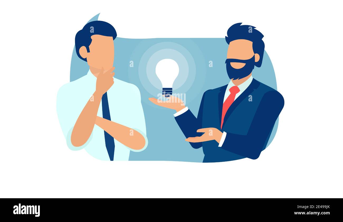 Vector of a business men brainstorming new idea Stock Vector Image ...