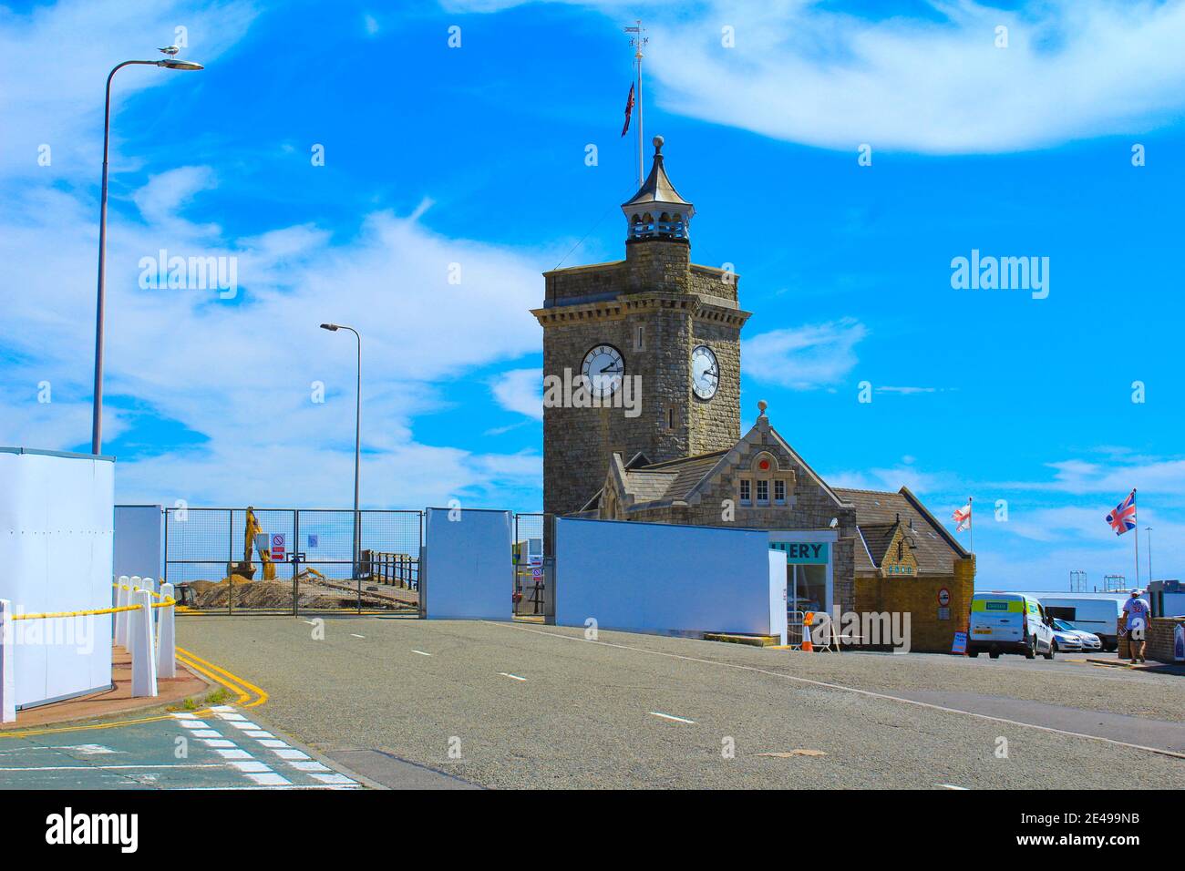 Clock Tower at Prince of Wales Pier, Dover Marina, Western Docks, Kent ...