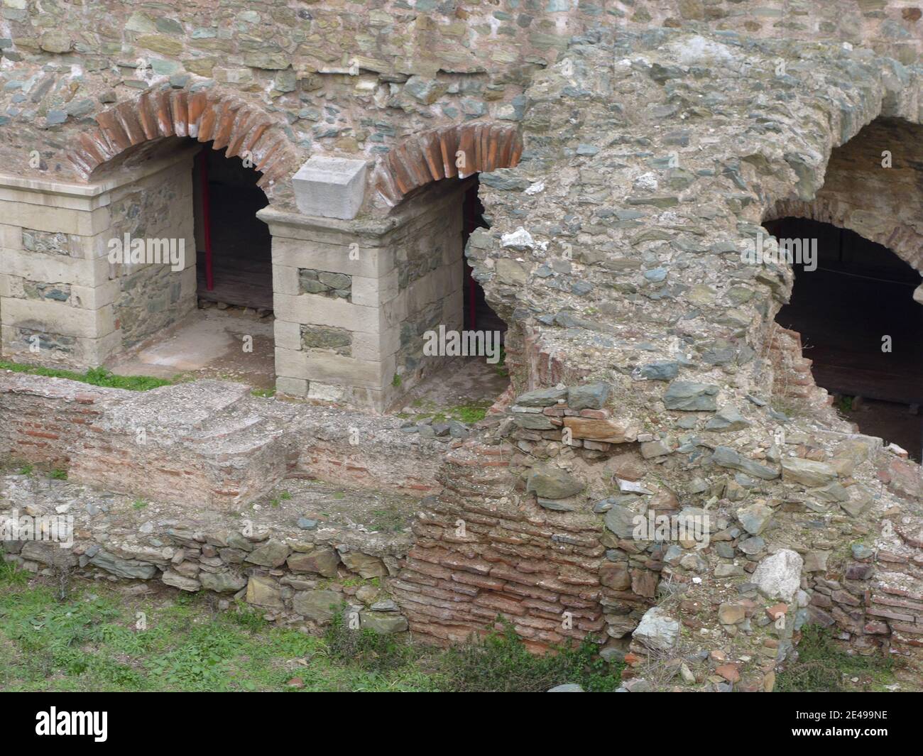Ancient Roman Byzantine forum with arcade in Thessaloniki, Greece Stock ...