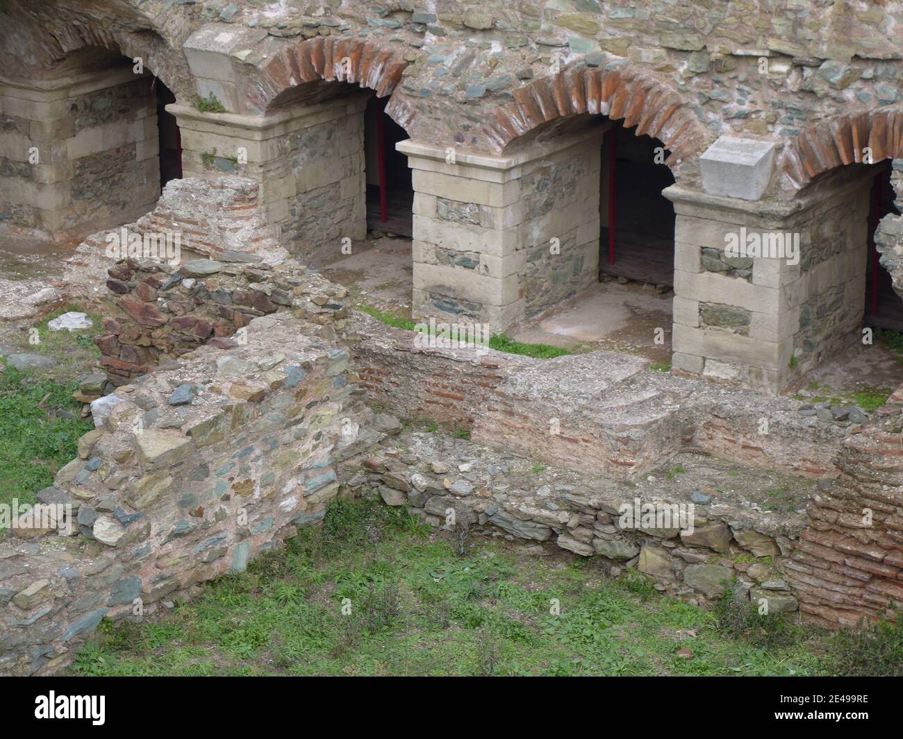 Ancient Roman Byzantine forum with arcade in Thessaloniki, Greece Stock ...