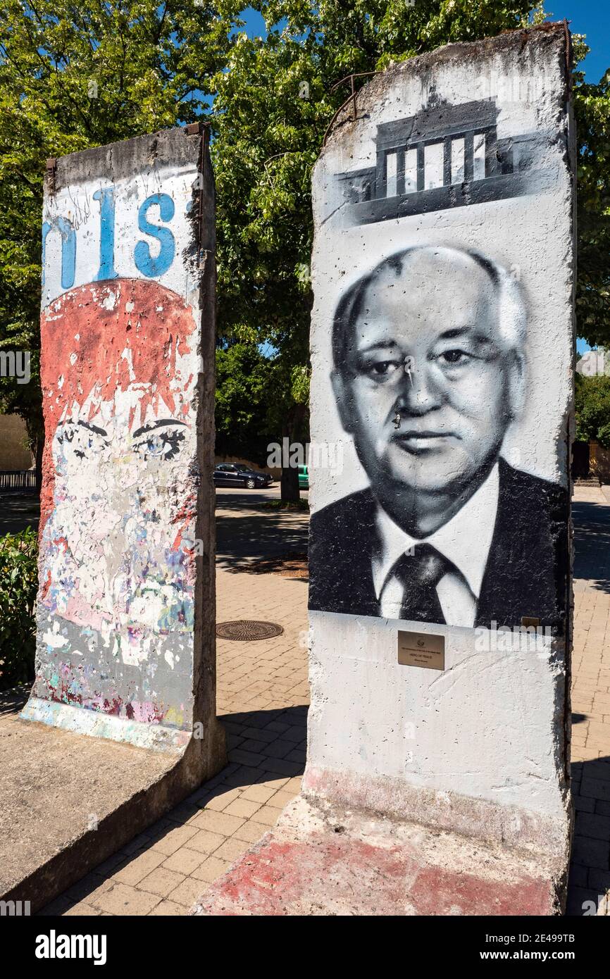 Pieces of the Berlin Wall at the European Museum in Schengen, Canton ...