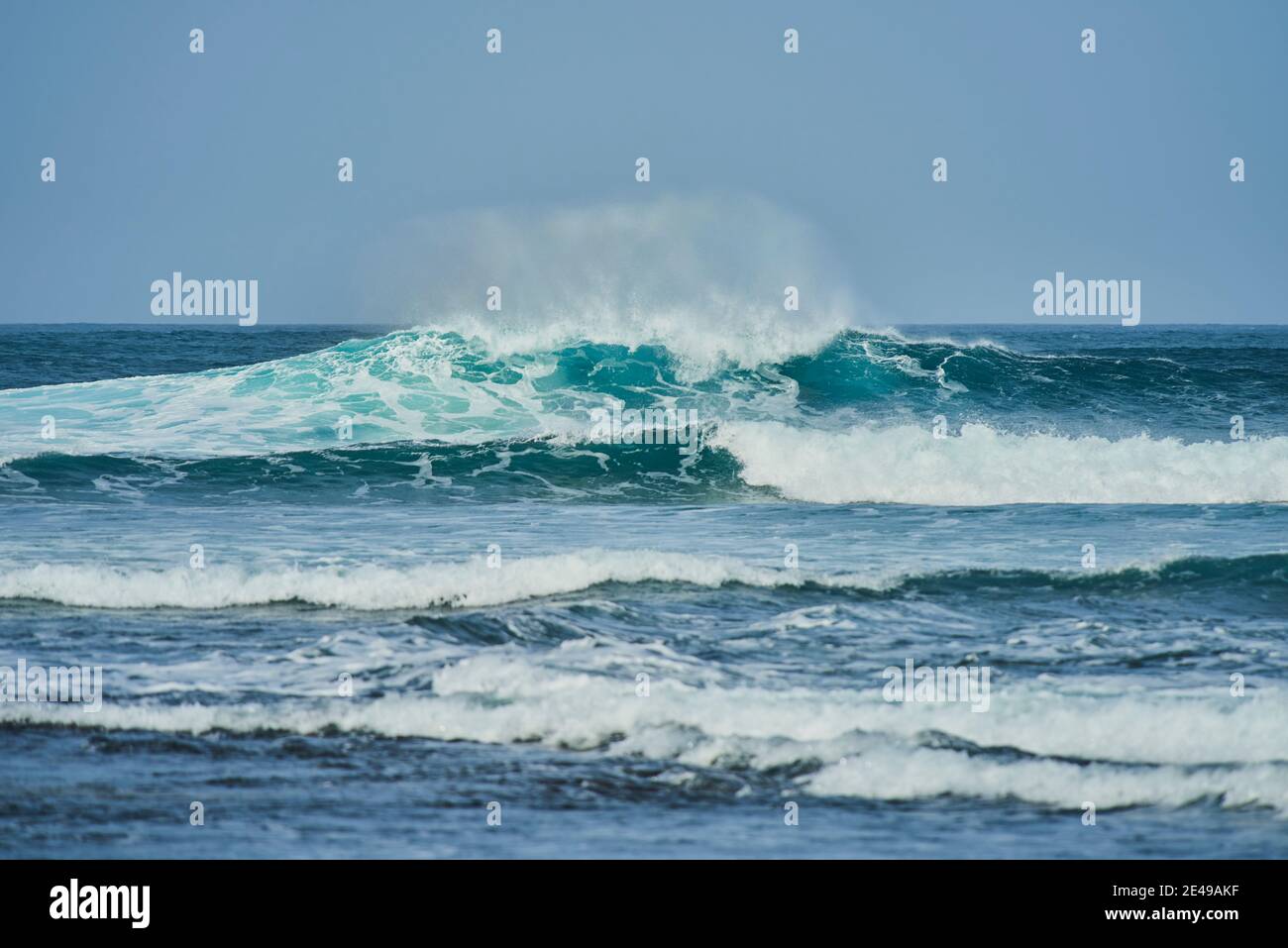 Huge wave in the Atlantic Ocean, Fuerteventura, Canary Islands, Spain ...