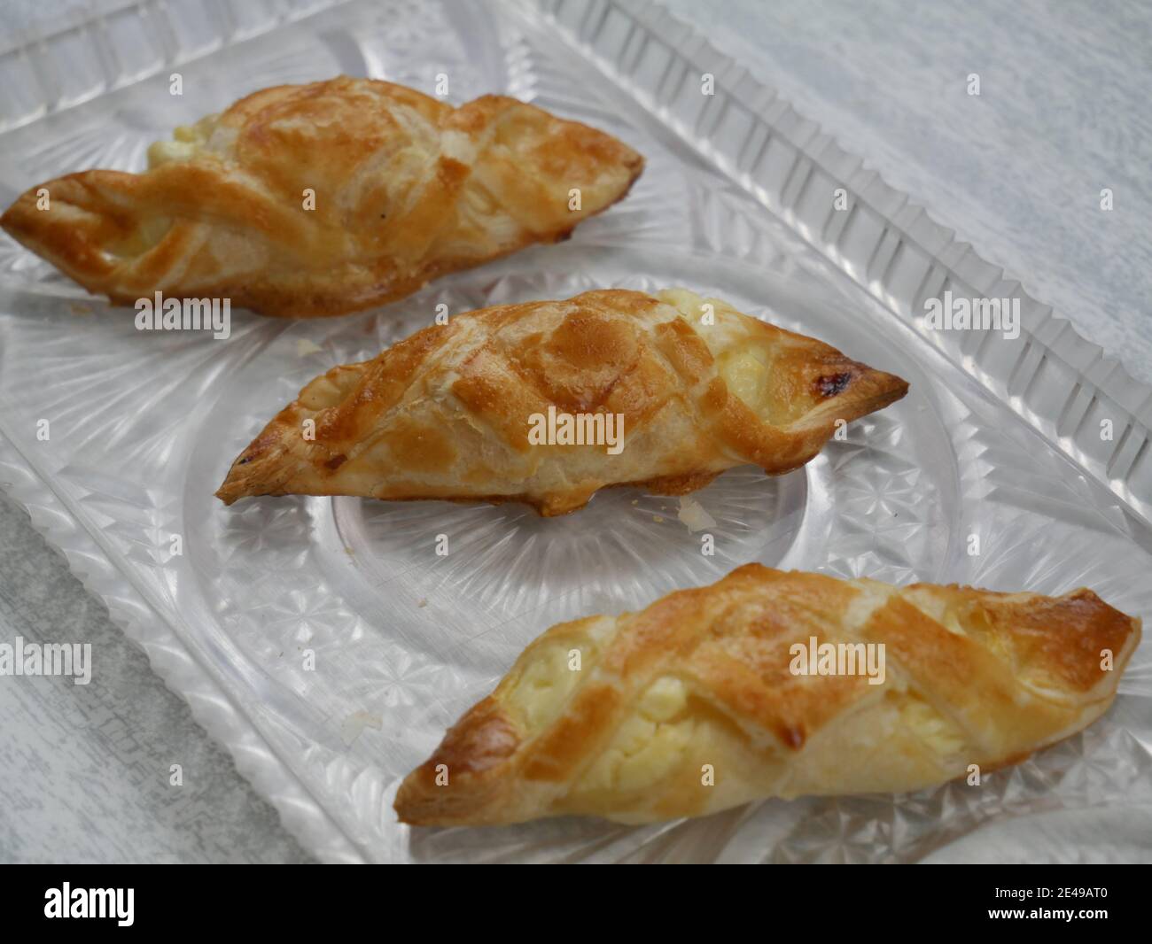 Leaf dough with a sweet cheese filling. Absolutely luxurious snack ...