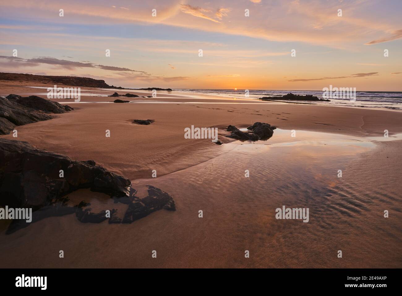 Playa del Castillo beach at sunset, Playa del Aljibe de la Cueva ...