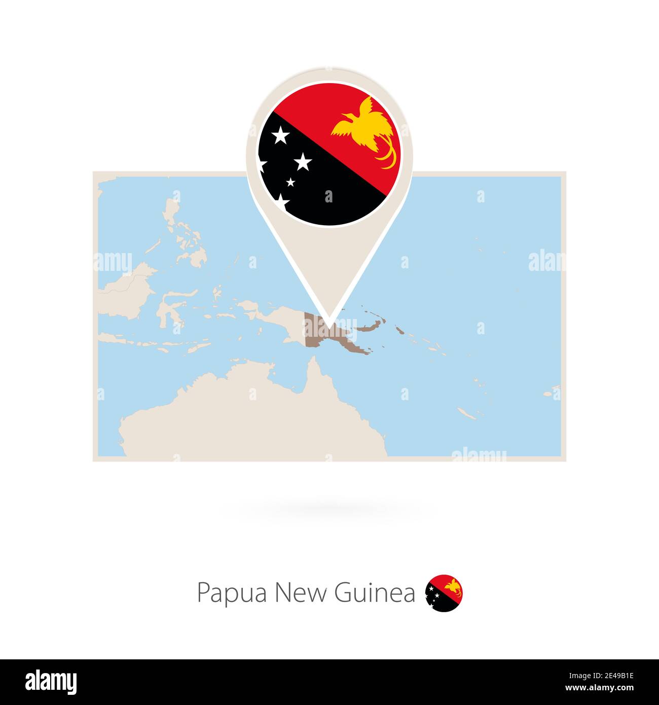 Rectangular map of Papua New Guinea with pin icon of Papua New Guinea Stock Vector Image & Art ...