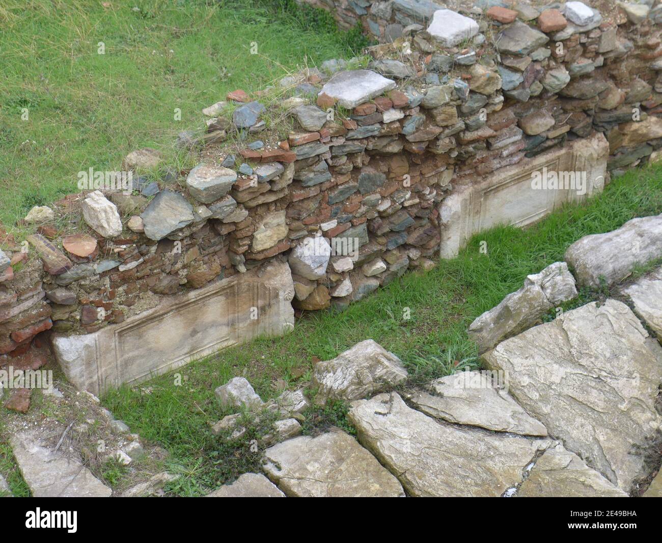 Ancient Roman Byzantine forum with arcade in Thessaloniki, Greece Stock ...