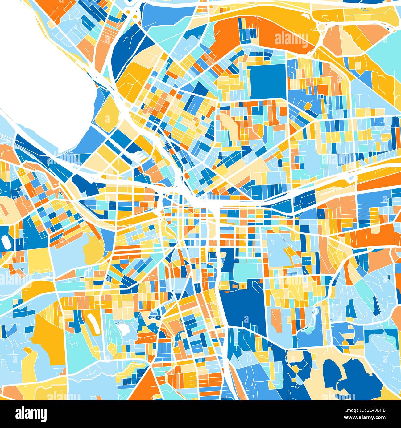 Syracuse Patterns Color Art Map Of Syracuse, New York, UnitedStates In
