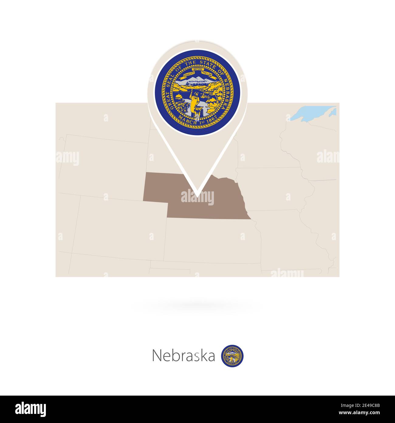 Us state nebraska map vector vectors hi-res stock photography and ...