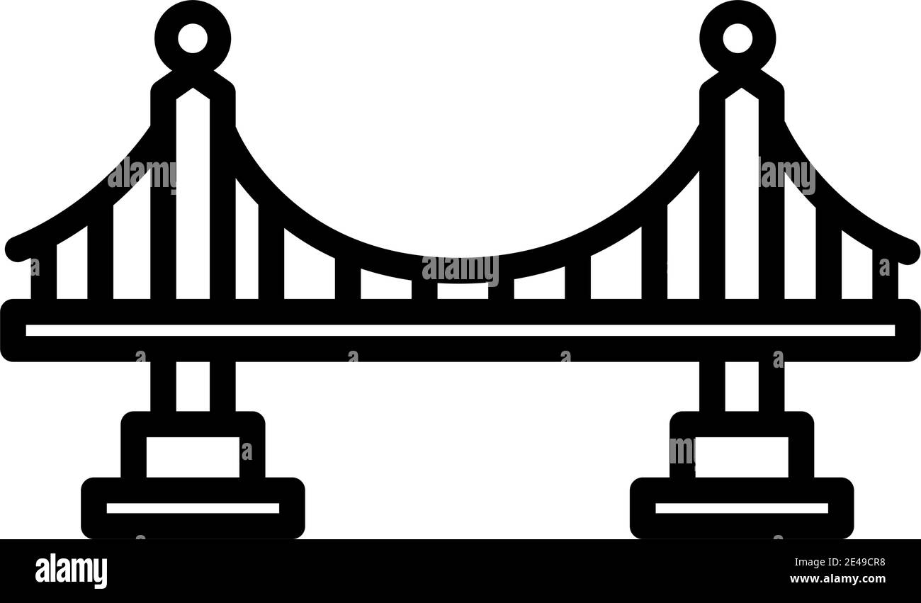 Vector bridge icon. Various bridges, outline icon. Line with editable ...