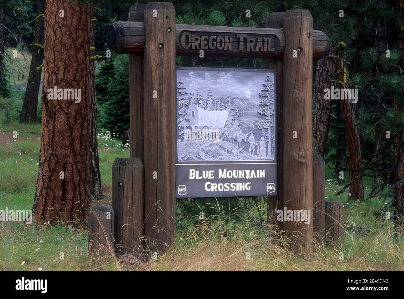 Entrance sign, Blue Mountain Crossing Interpretive Area, Oregonegon ...