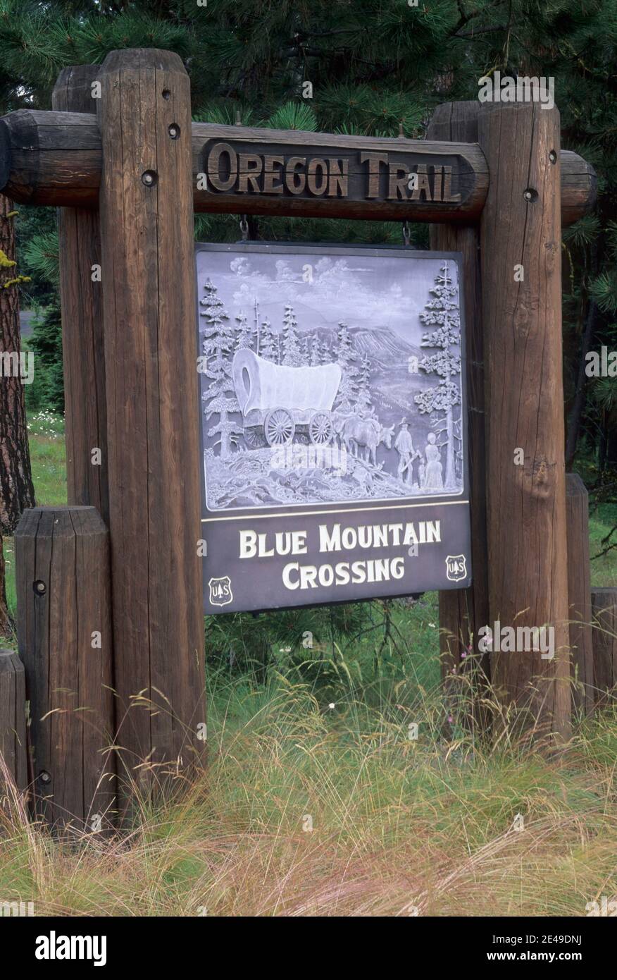 Entrance sign, Blue Mountain Crossing Interpretive Area, Oregonegon ...