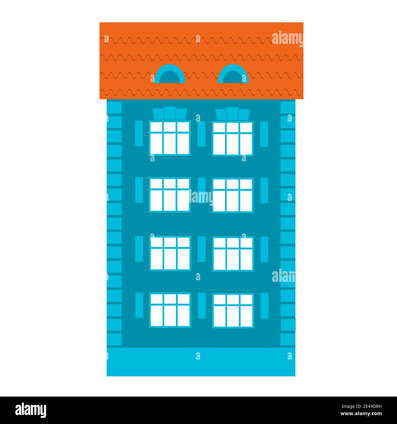Apartment building. Vector illustration with isolated white background ...