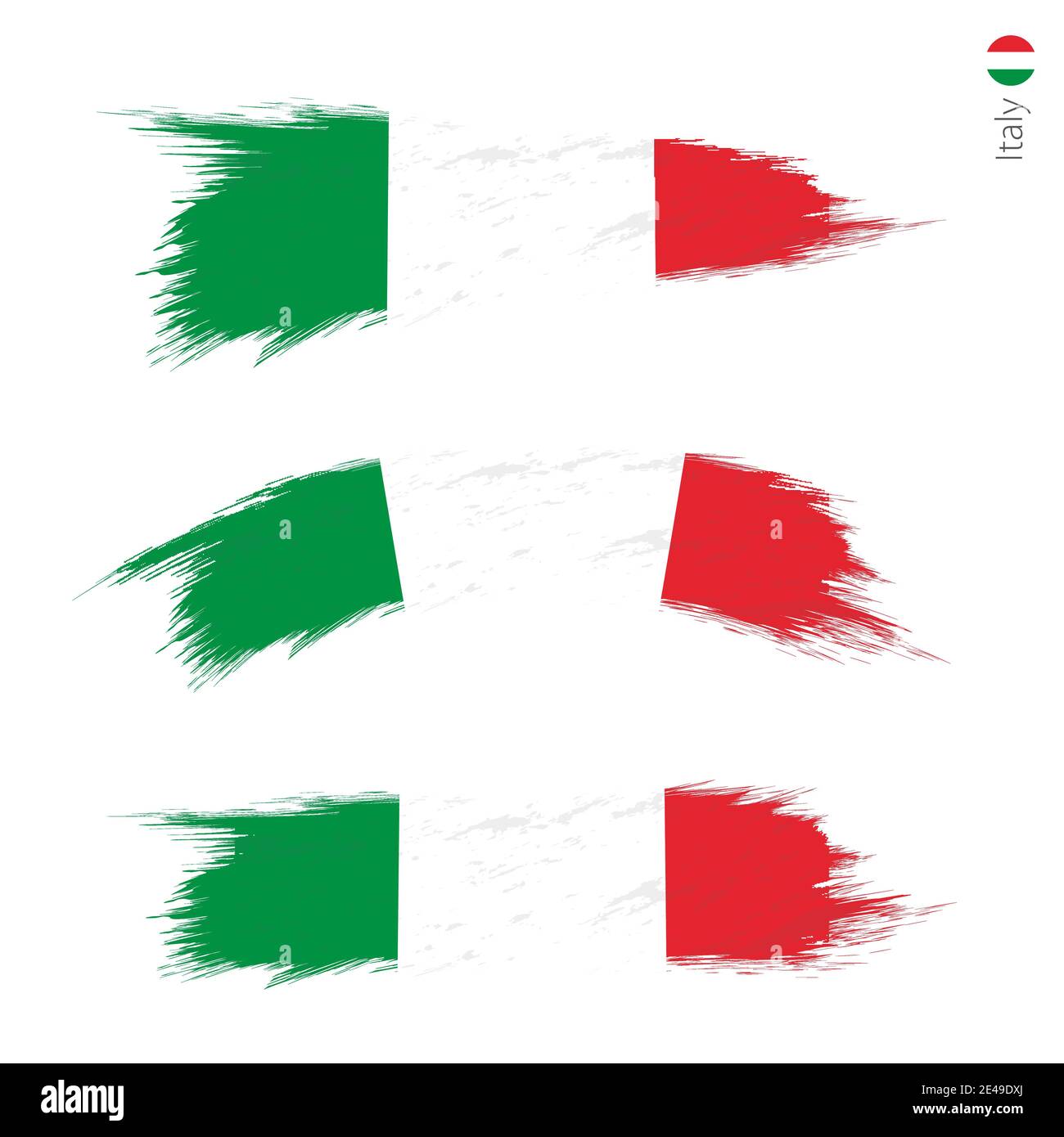 Set of 3 grunge textured flag of Italy, three versions of national ...