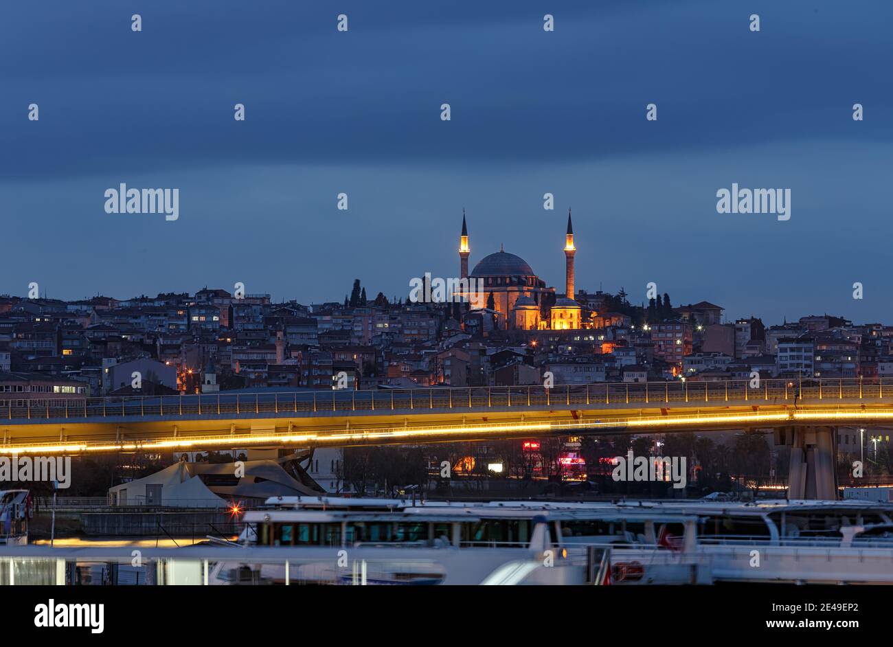 Golden Horn Bridge - cable-stayed bridge in Istanbul Stock Photo - Alamy