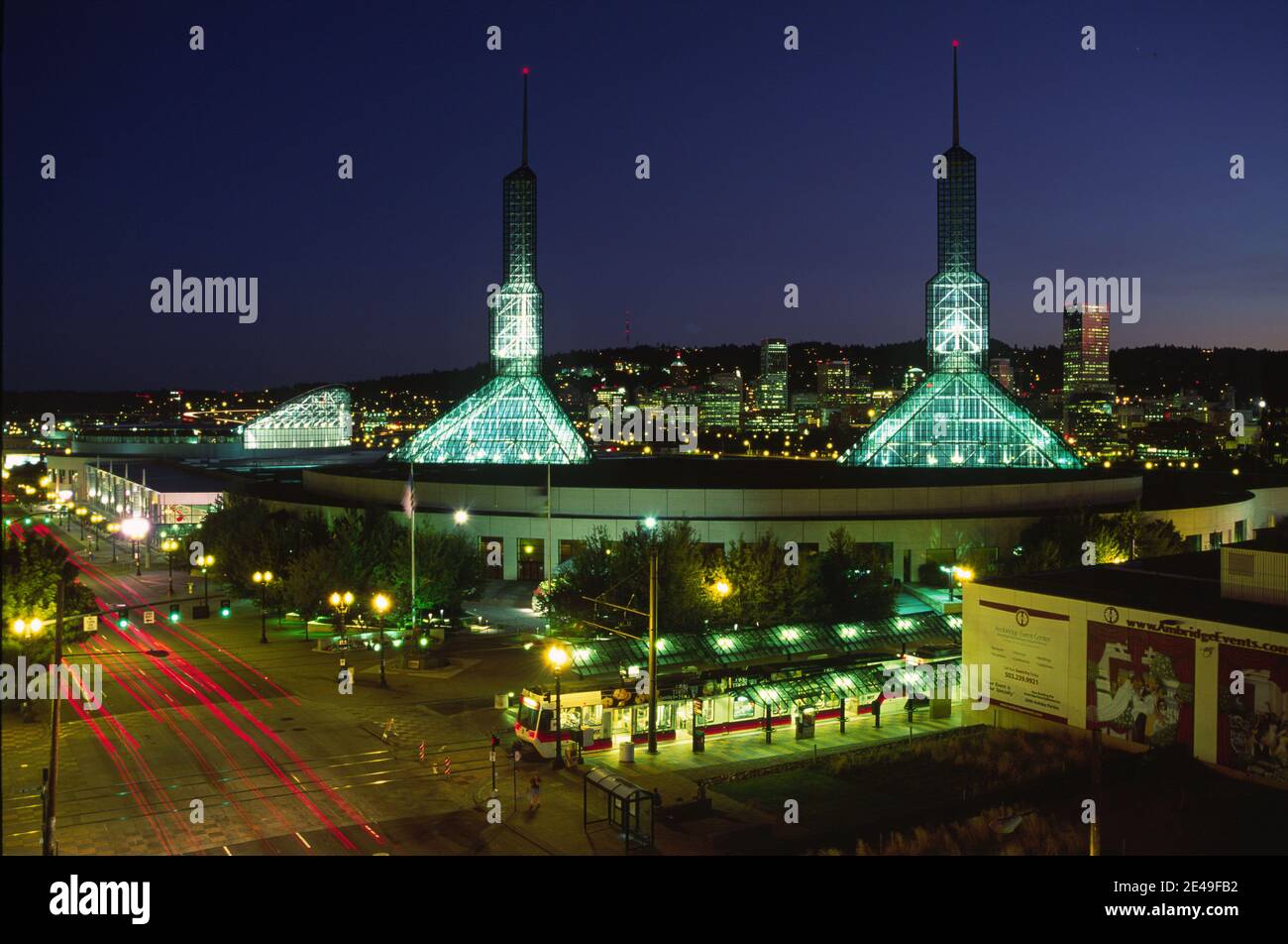 Convention Center towers at night, Portland, Oregon Stock Photo - Alamy