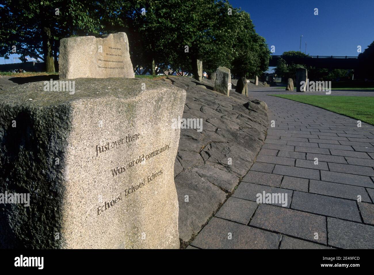 Stone monument, Japanese-American Historical Plaza, Portland, Oregon ...
