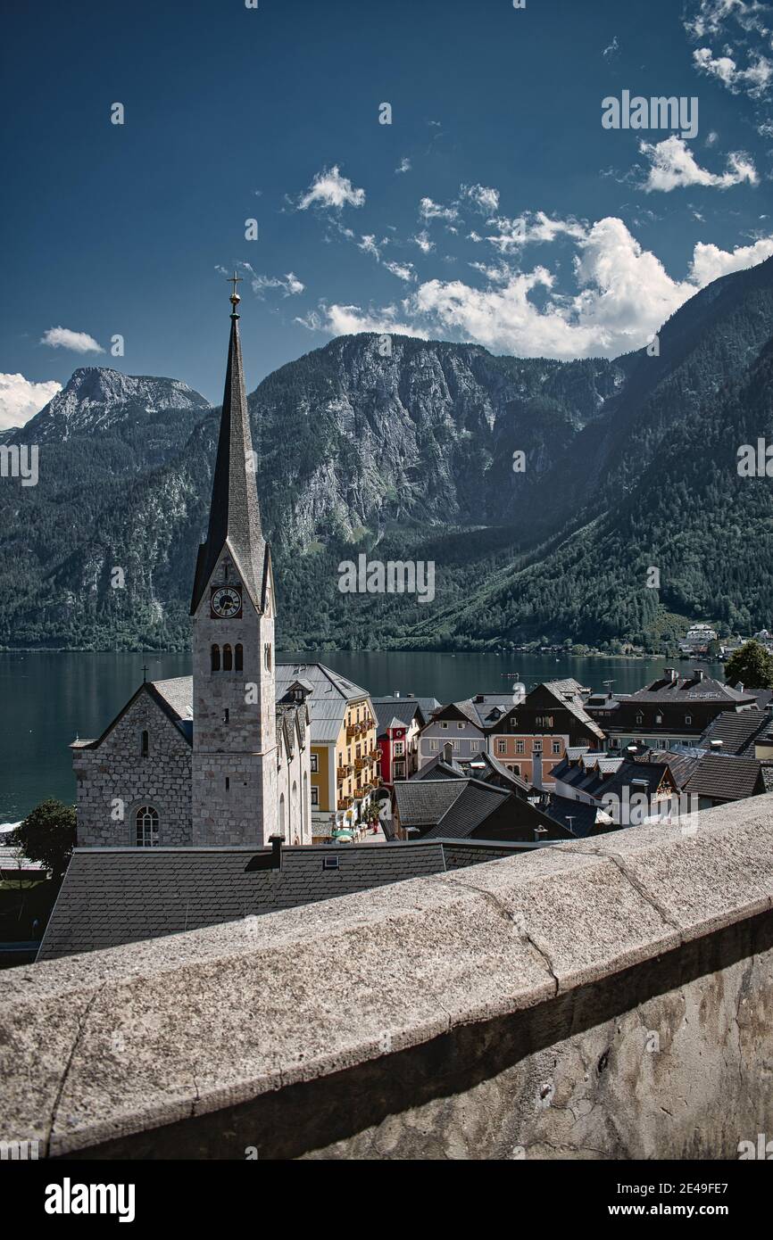 Photograph of a Church in Hallstatt near the Hallstätter See and the ...