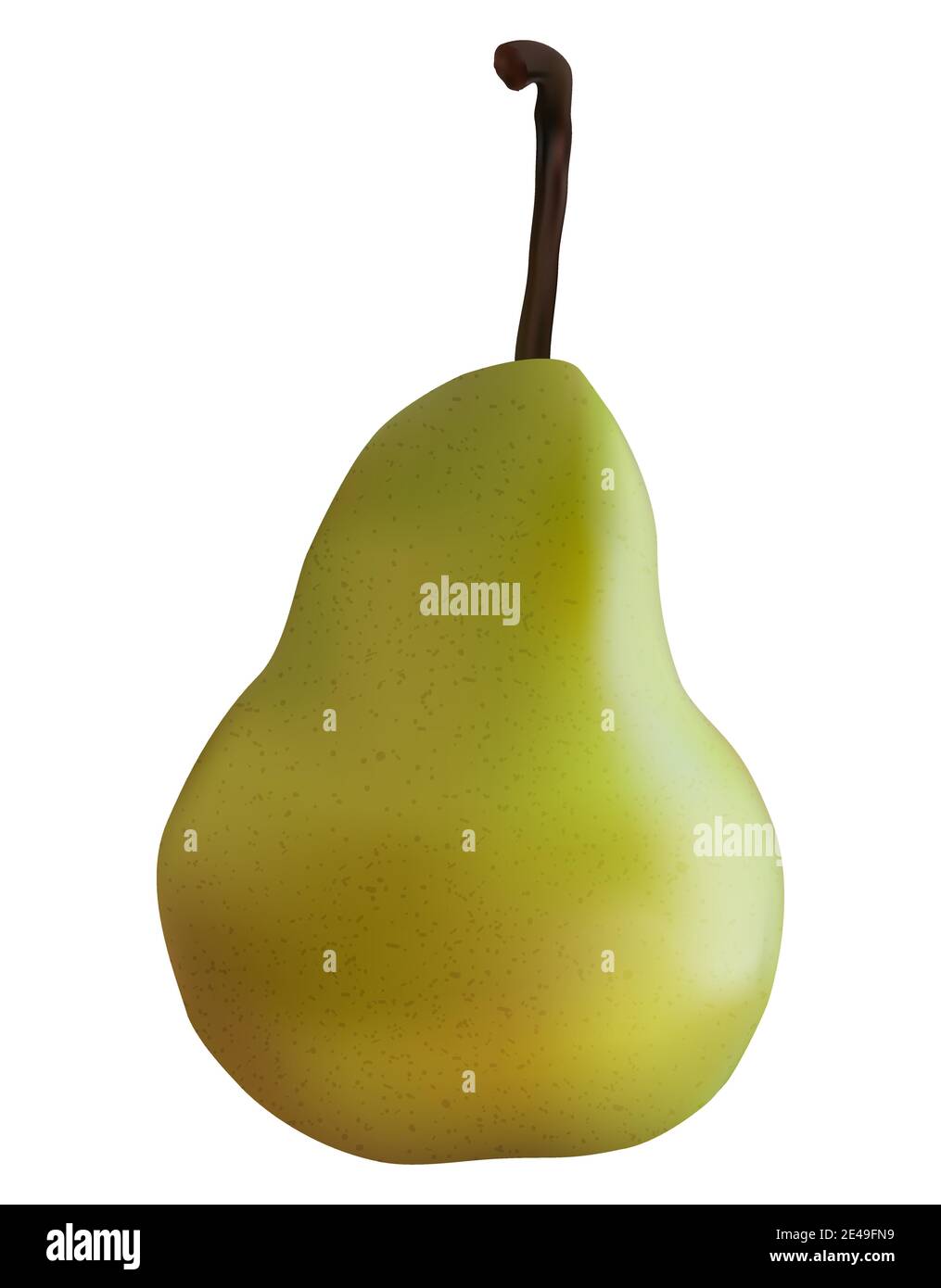 Green realistic pear isolated on white background. Vector fruit ...