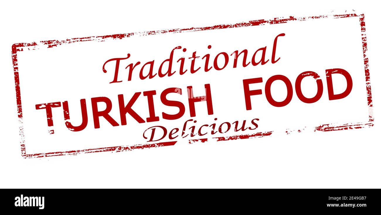 Rubber stamp with text traditional Turkish food inside, vector ...
