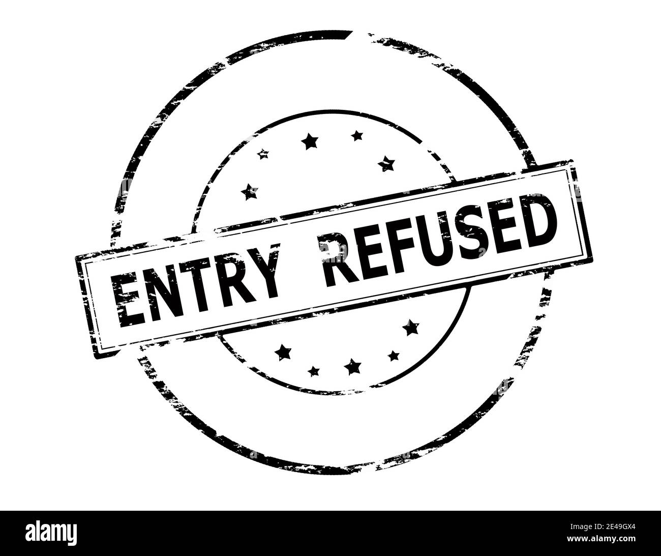 Rubber stamp with text entry refused inside, vector illustration Stock ...