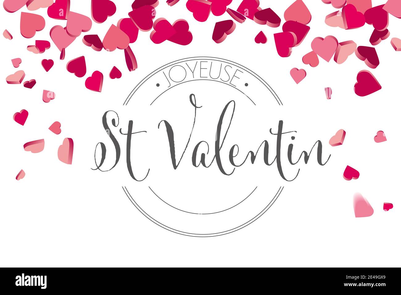 French Valentines day hearts illustration Stock Photo - Alamy