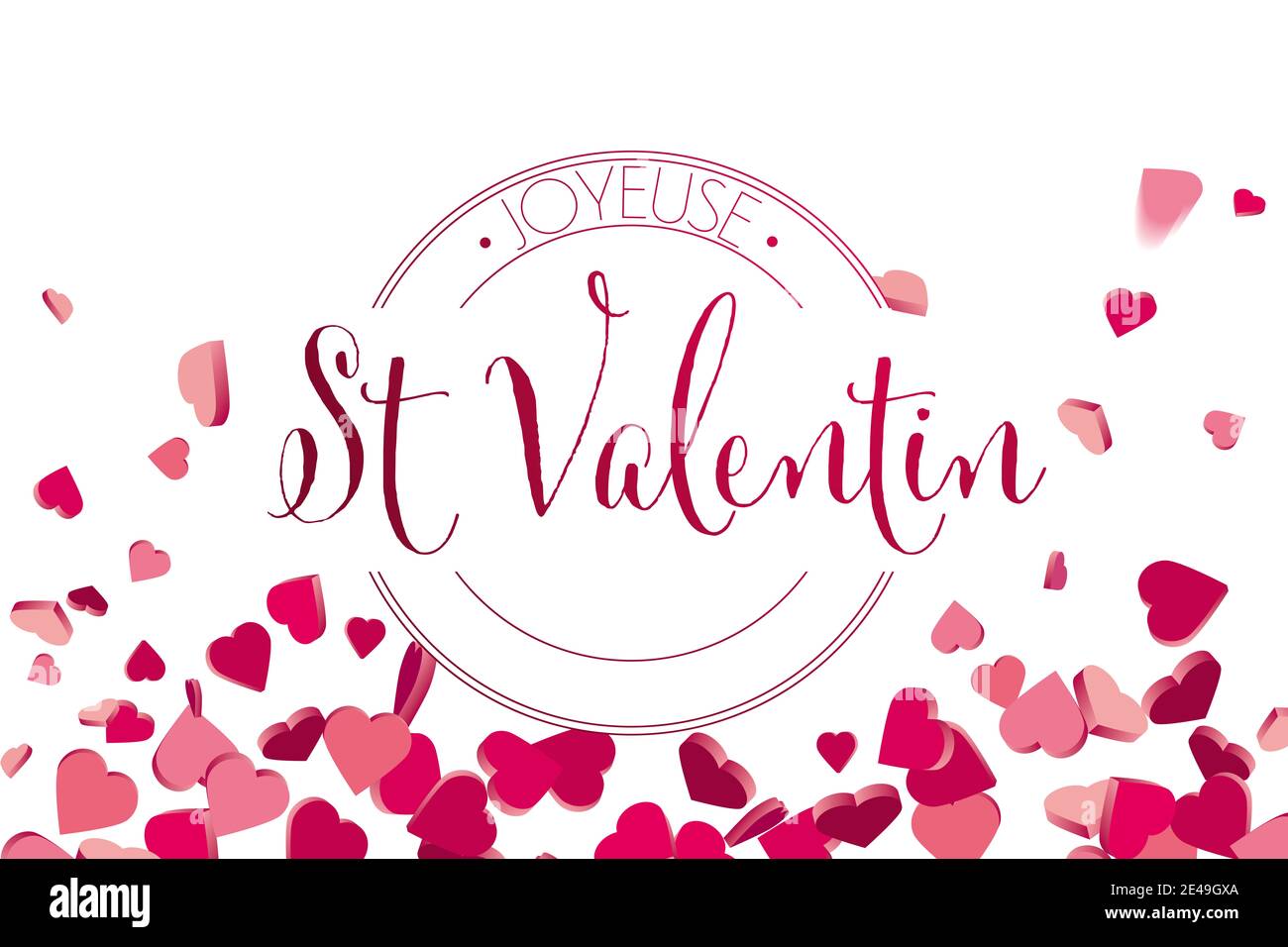 French Valentines day hearts illustration Stock Photo - Alamy